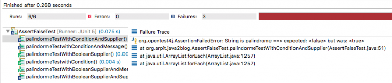 JUnit assertFalse example - Java2Blog