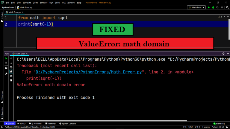 [Solved] ValueError: Math Domain error in Python - Java2Blog