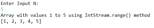 Create Array from 1 to n in Java [8 ways] - Java2Blog